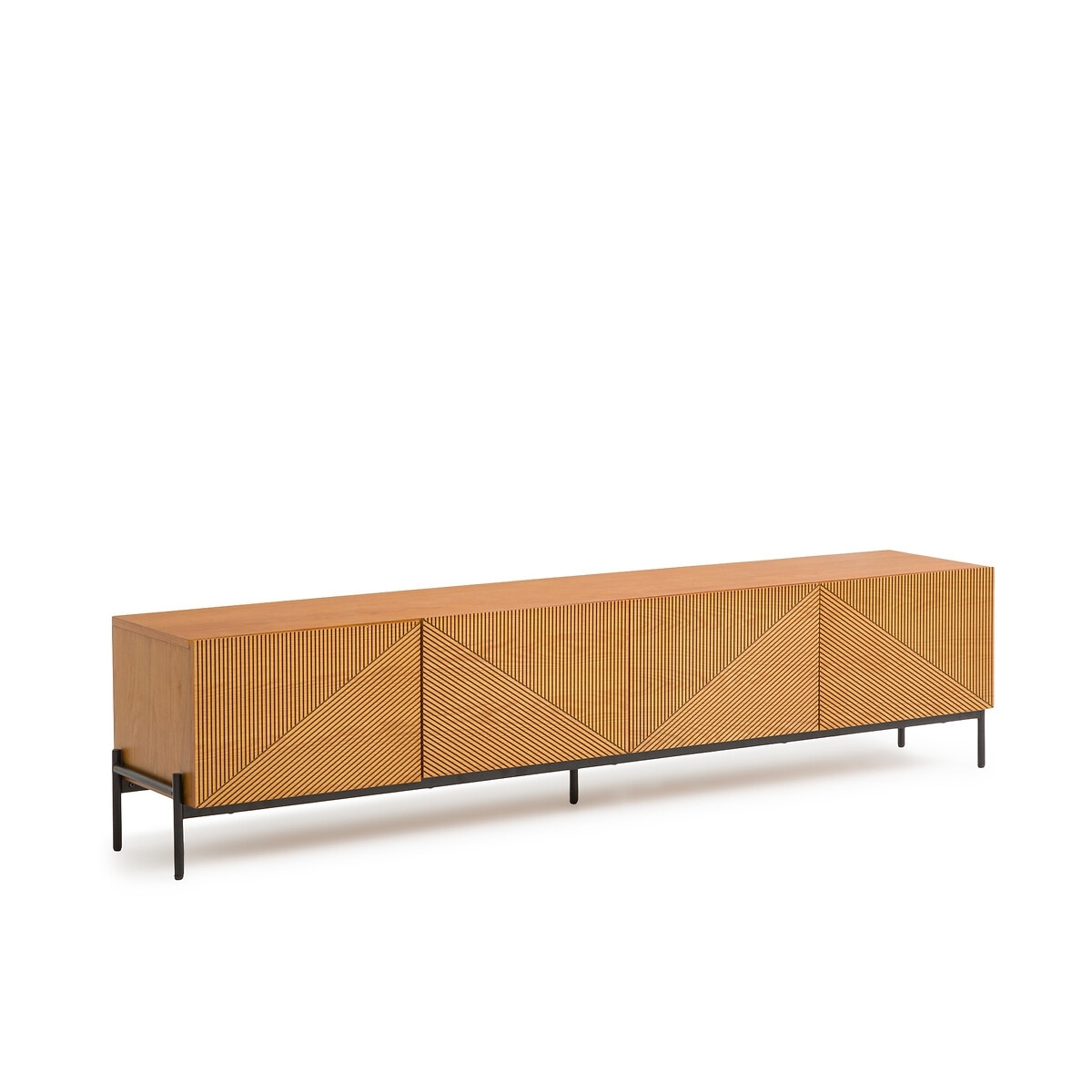 Les Signatures - Lodge Vintage Oak Veneer Hi-Fi TV Stand by La Redoute ...