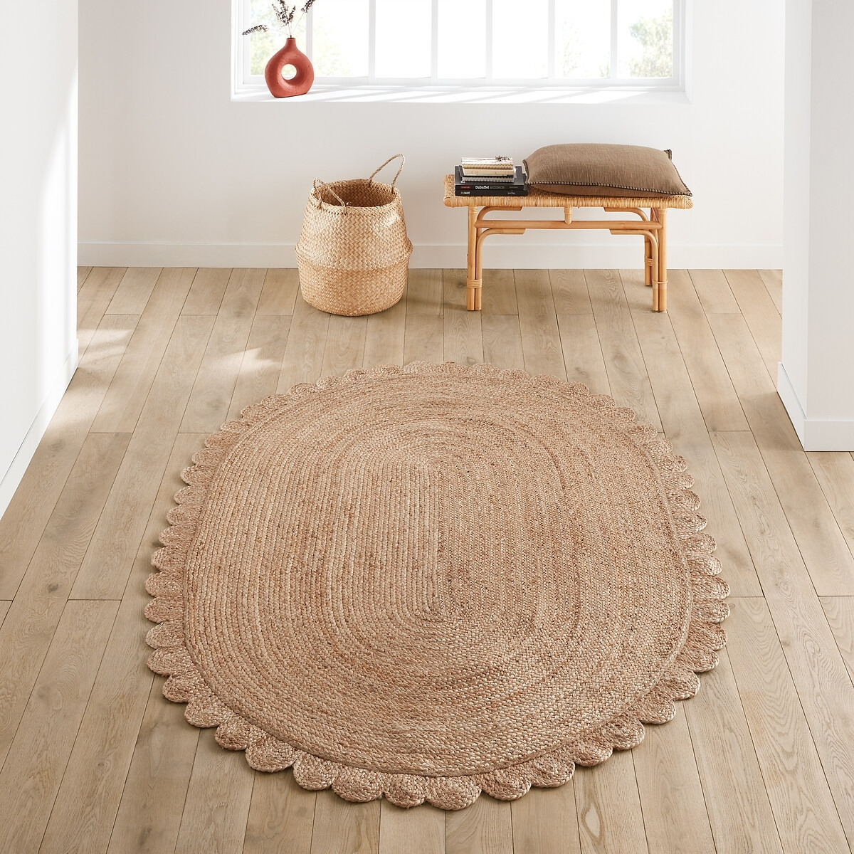 Aftas Oval Jute Rug by La Redoute | ufurnish.com