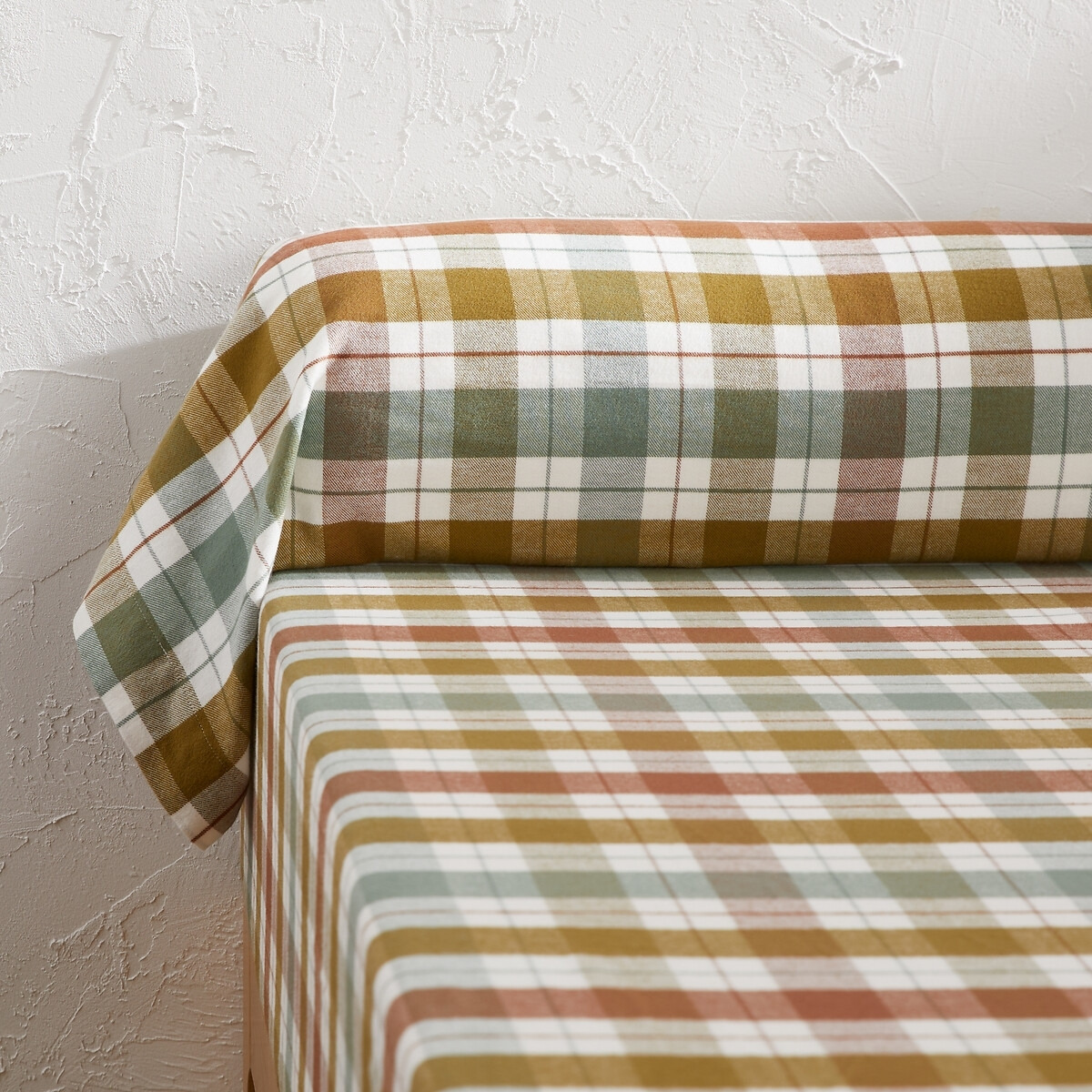 Molgan Tartan 100% Cotton Flannel Bolster Pillowcase by La Redoute ...