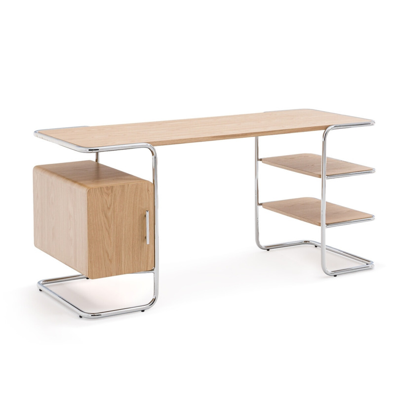 Emlyn Oak & Metal Tube Desk by La Redoute | ufurnish.com