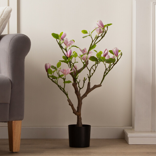 70cm Pink Tabletop Real Touch Magnolia Tree by La Redoute | ufurnish.com