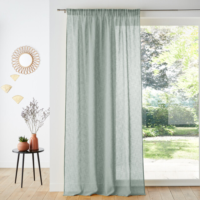 Nyong Gathered Braid Linen Effect Sheer Curtain by La Redoute ...