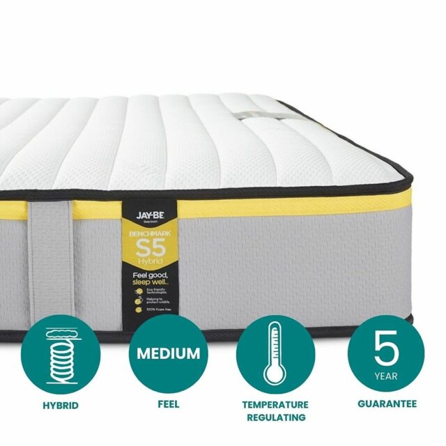Jay-Be® Benchmark S5 Hybrid e-Sprung™ Eco-Friendly Mattress by La ...