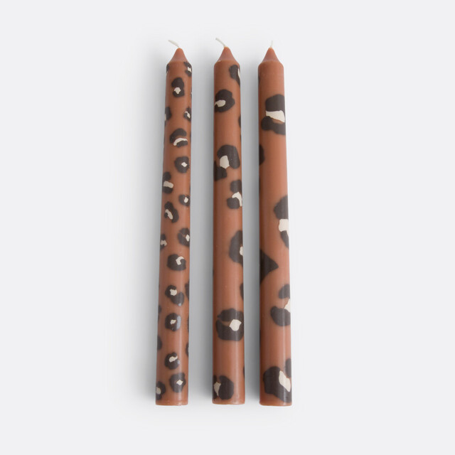 Set of 3 Azhar Leopard Print Candles by La Redoute | ufurnish.com
