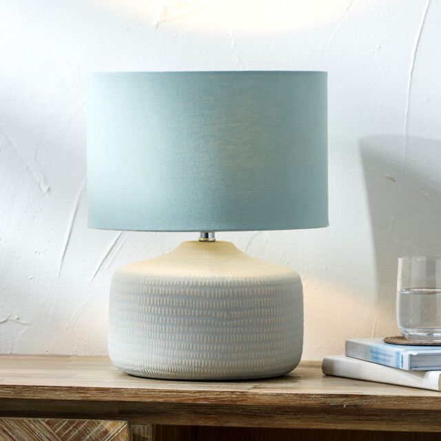Celadon Scratch Texture Ceramic Table Lamp by La Redoute | ufurnish.com