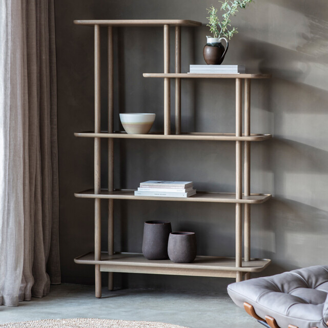 Kargil Solid Oak Two Tier Shelving Unit by La Redoute | ufurnish.com