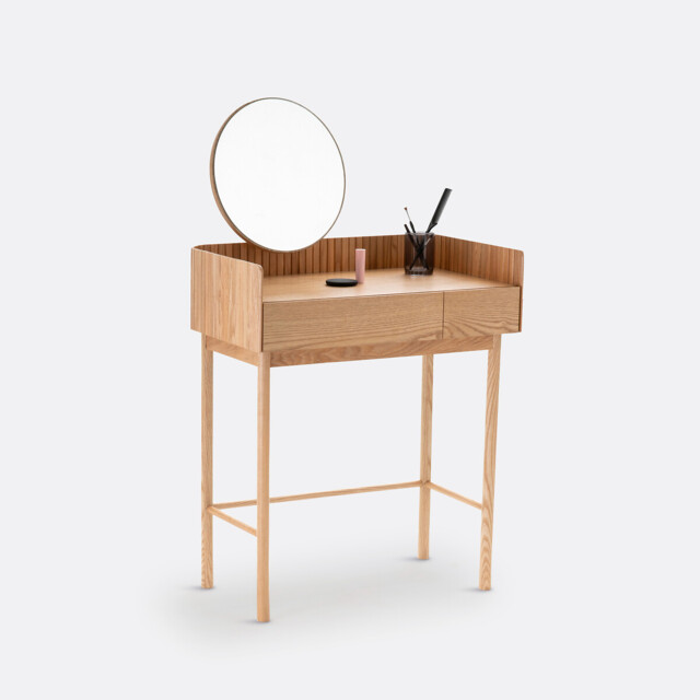 Latti Ash and Ash Veneer Dressing Table with 2 Drawers by La Redoute ...