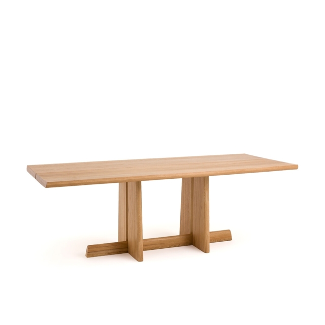 Boecy Sandblasted Solid Oak Dining Table by La Redoute | ufurnish.com
