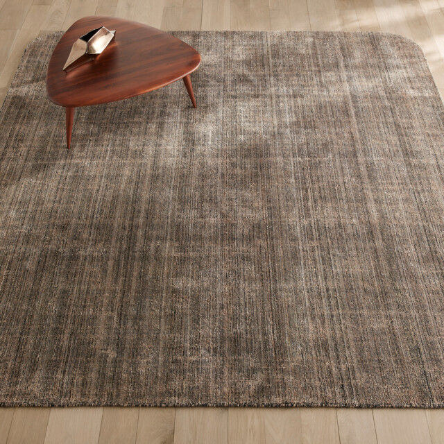Elona Hand Woven Square Lyocell Rug by La Redoute | ufurnish.com