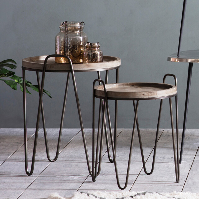 Konark Rustic Nest Tables (Set of 2) by La Redoute | ufurnish.com