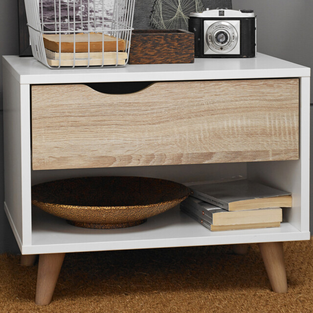 Scandi 1 Drawer Bedside Cabinet by La Redoute | ufurnish.com