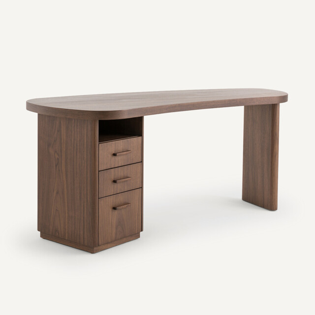 Pali Organically Shaped Walnut Desk by La Redoute | ufurnish.com