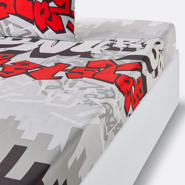 Urban Graph Graffiti Cotton Fitted Sheet by La Redoute | uFurnish.com