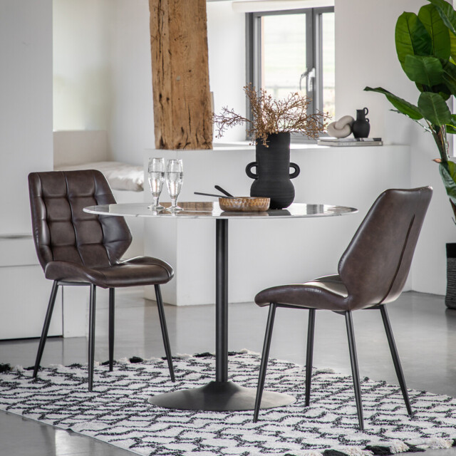 Cayuga Glass Marble Effect Dining Table (Seats 4) by La Redoute ...
