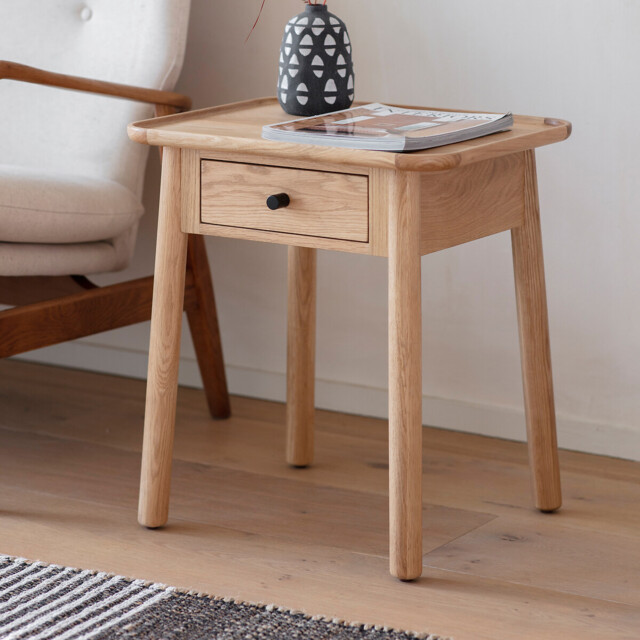 Kargil Scandi Oak Bedside Table by La Redoute | ufurnish.com