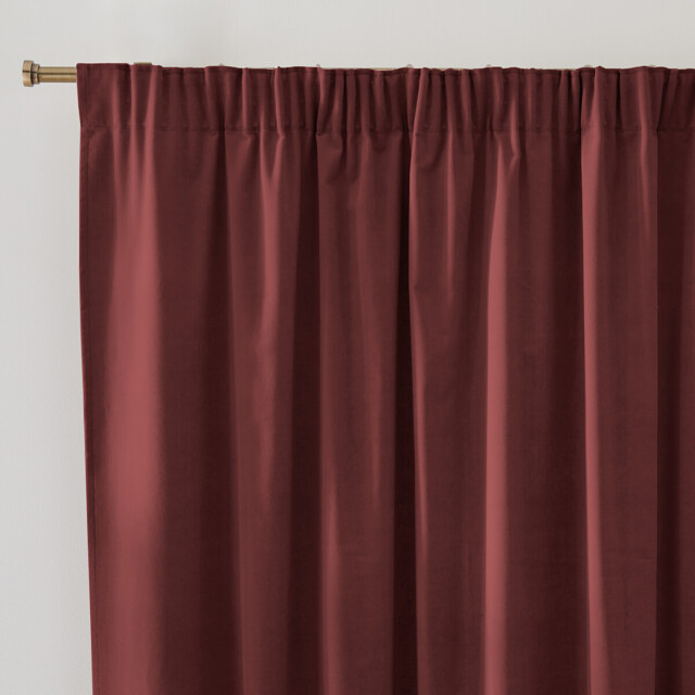 Velvet Gathered Braid Velvet Curtain by La Redoute | ufurnish.com