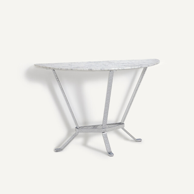 Zen Console Table in Carrara Marble and Iron by La Redoute | ufurnish.com