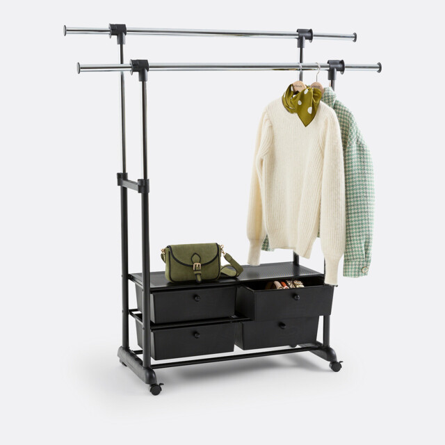 Parro Extendable Roller Wardrobe Rack by La Redoute | ufurnish.com