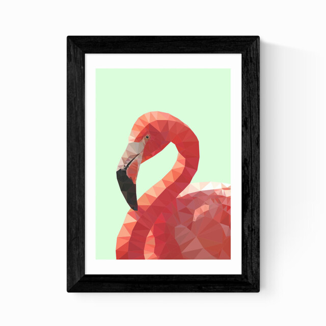 Geometric Flamingo by Studio Cockatoo Print by La Redoute | ufurnish.com