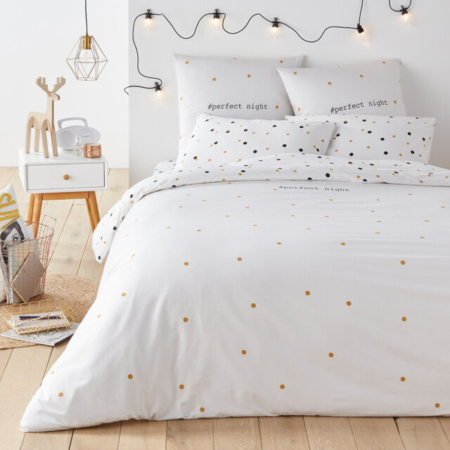Perfect Night Spotted 100% Cotton Duvet Cover by La Redoute | ufurnish.com