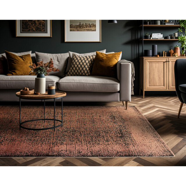 Premium Textured Contemporary Border Rug by La Redoute | ufurnish.com
