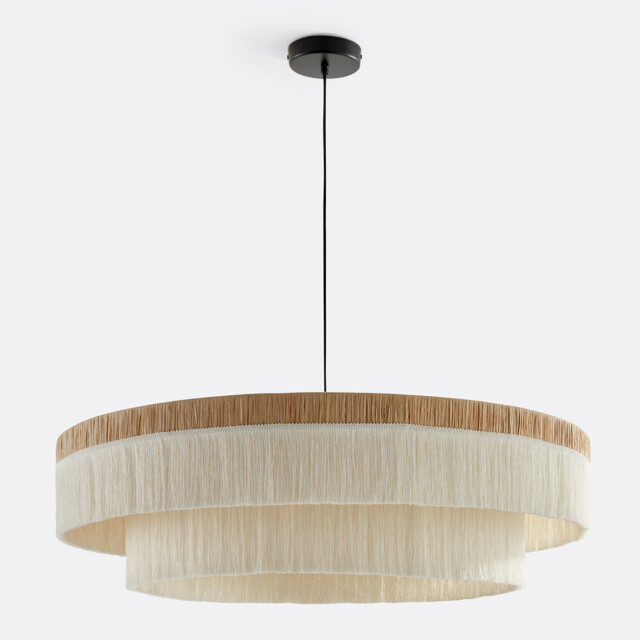 Kavi 86cm Diameter Fringed Raffia Ceiling Light by La Redoute ...