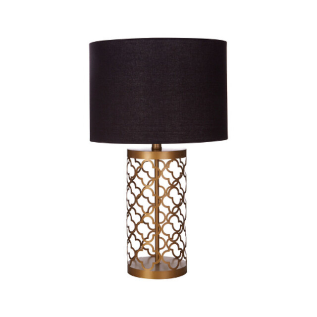 Cut-out Copper Lattice with Black Shade Table Lamp by La Redoute ...