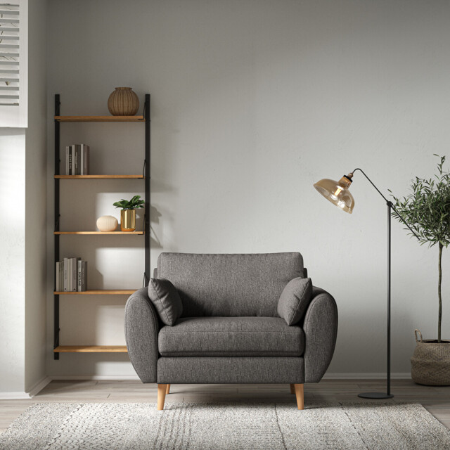Ada Scandi Soft Woven Snuggle Chair with Light Wood Legs by La Redoute ...