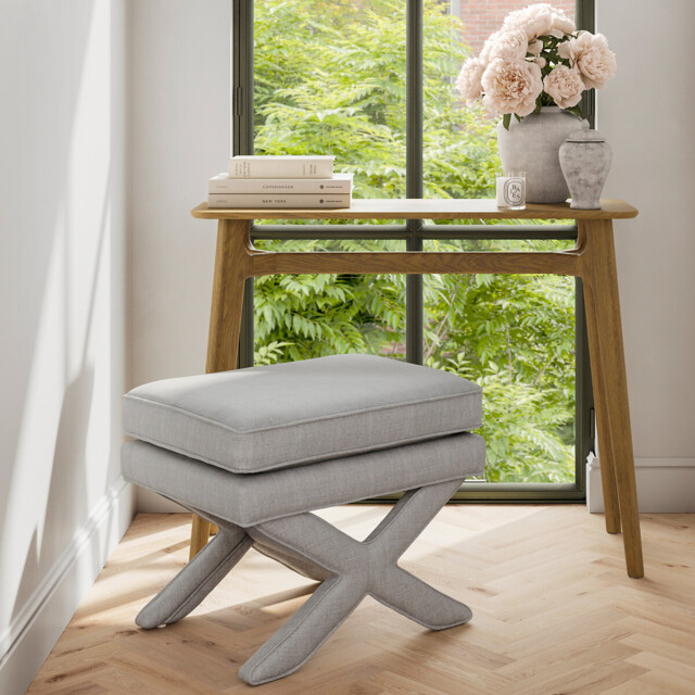 Blythe Linen Accent Stool by La Redoute | ufurnish.com