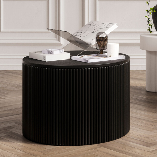 Zana Curve Round Reeded Coffee Table by La Redoute | ufurnish.com