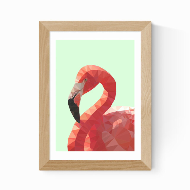 Geometric Flamingo by Studio Cockatoo Print by La Redoute | ufurnish.com