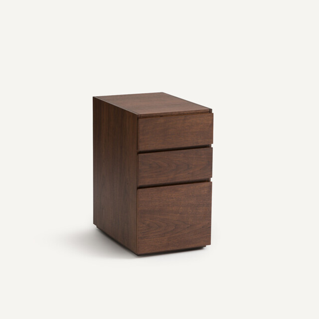 Working Drawer Unit with 3 Drawers and Walnut Veneer by La Redoute ...