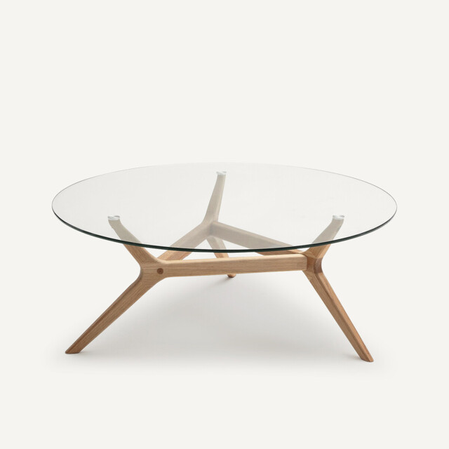 Maricielo Oak & Glass Coffee Table, Diameter 90 cm by La Redoute ...
