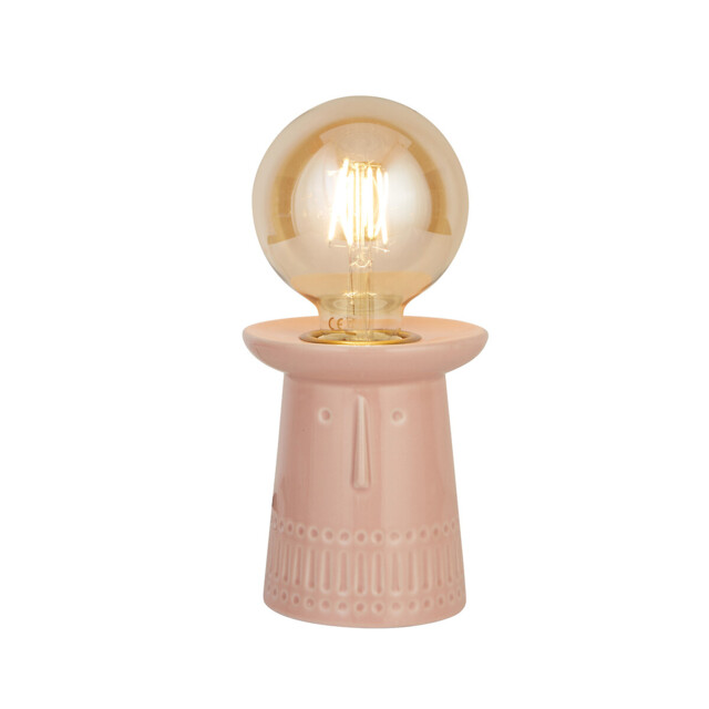 Pink Face Table Lamp with Exposed Bulb by La Redoute | ufurnish.com