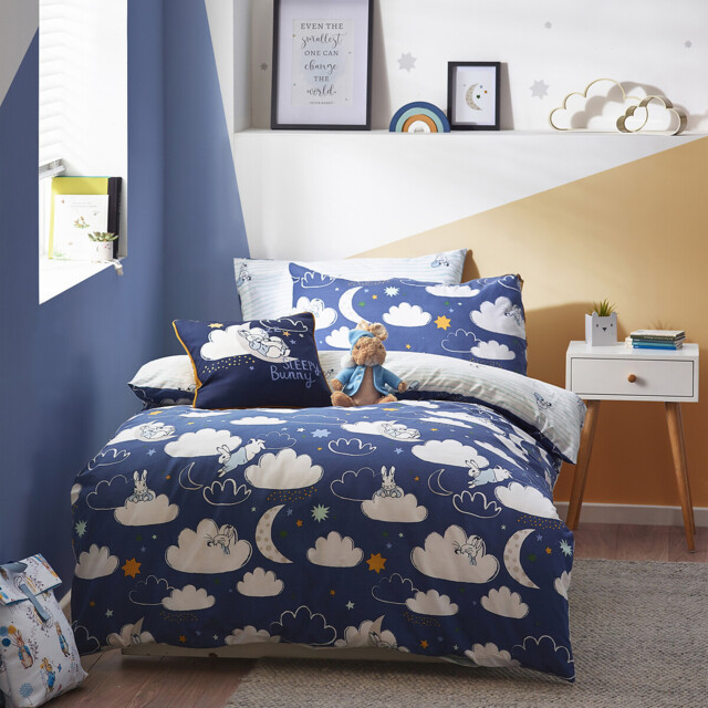 Peter Rabbit Sleepy Cotton Mix Duvet Cover and Pillowcase Set by La ...