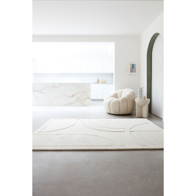 Premium Scandi Style Carved Rug in 100% Wool by La Redoute | ufurnish.com