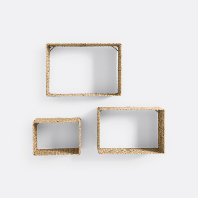 Set of 3 Zuric Woven Grass Wall Shelves by La Redoute | ufurnish.com