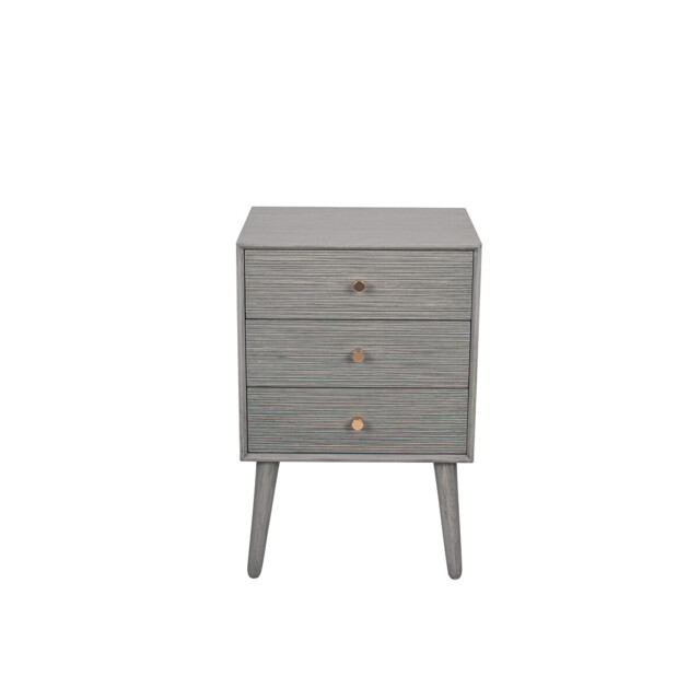 Scandi Textured Wood 3 Drawer Bedside Table by La Redoute | ufurnish.com