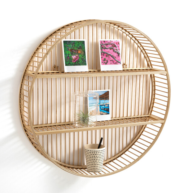 Hadga 60cm Diameter Round Bamboo Wall Shelf by La Redoute | ufurnish.com