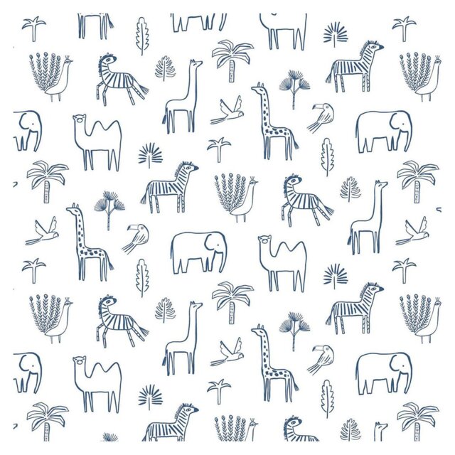 50x1000cm Funky Jungle Wallpaper Navy by La Redoute | ufurnish.com