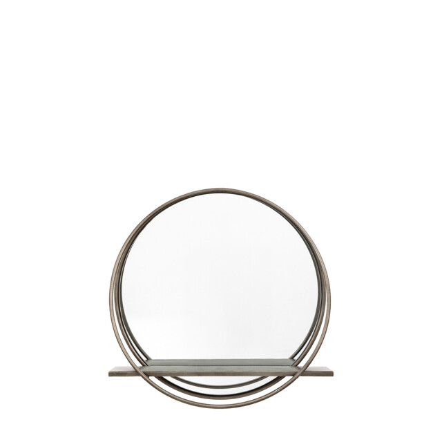45cm Metal Shelf Round Mirror by La Redoute | ufurnish.com