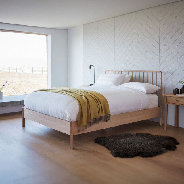 Uttara Scandi Oak Spindle Bed by La Redoute | ufurnish.com