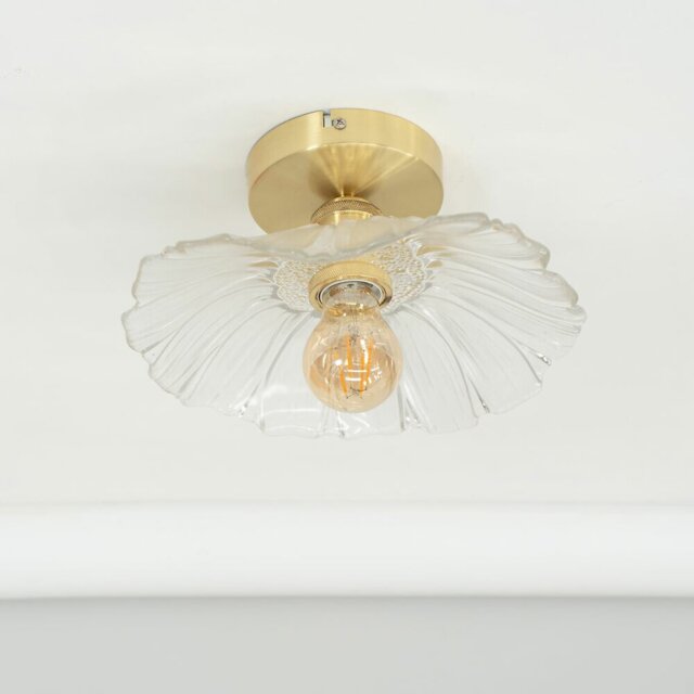 Glass Flower Flush Ceiling Light by La Redoute | ufurnish.com