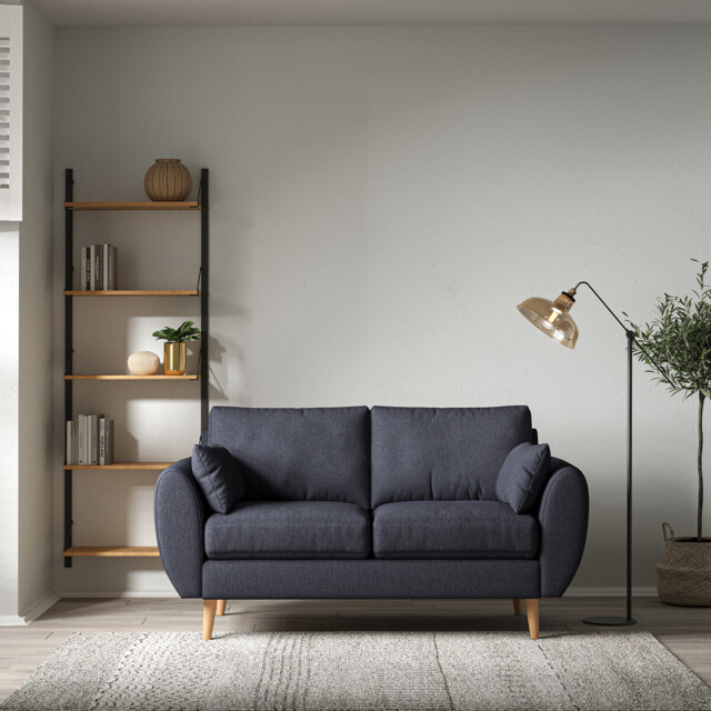 Ada Scandi Soft Brushed 2 Seater Sofa with Light Wood Legs by La ...