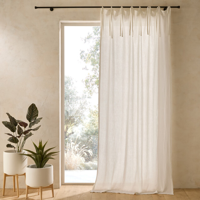 Siobane Embroidered Linen & Lyocell Voile Curtain by La Redoute ...