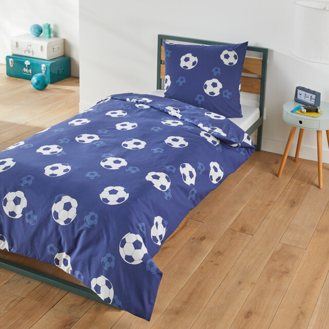 Blue Goal Cotton Bed Set with Square Pillowcase by La Redoute ...
