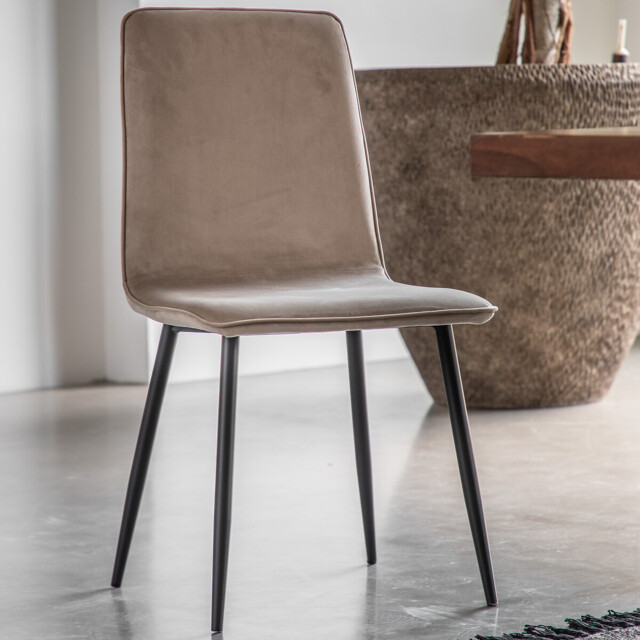 Ina Minimalist Velvet Dining Chairs (Set of 2) by La Redoute | ufurnish.com