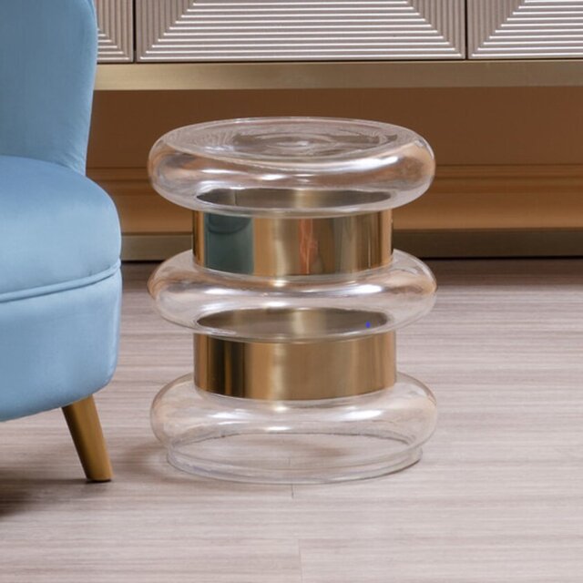 Tubular Glass Drum Side Table by La Redoute | ufurnish.com