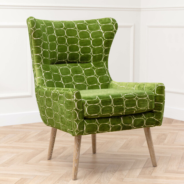 Oswald Woven Jacquard Velvet Chair by La Redoute | ufurnish.com