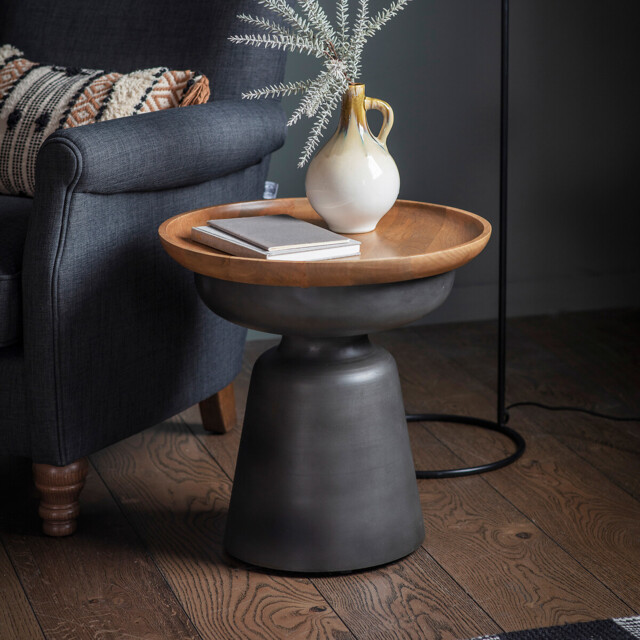 Amaravati Mango Wood Rustic Side Table by La Redoute | ufurnish.com